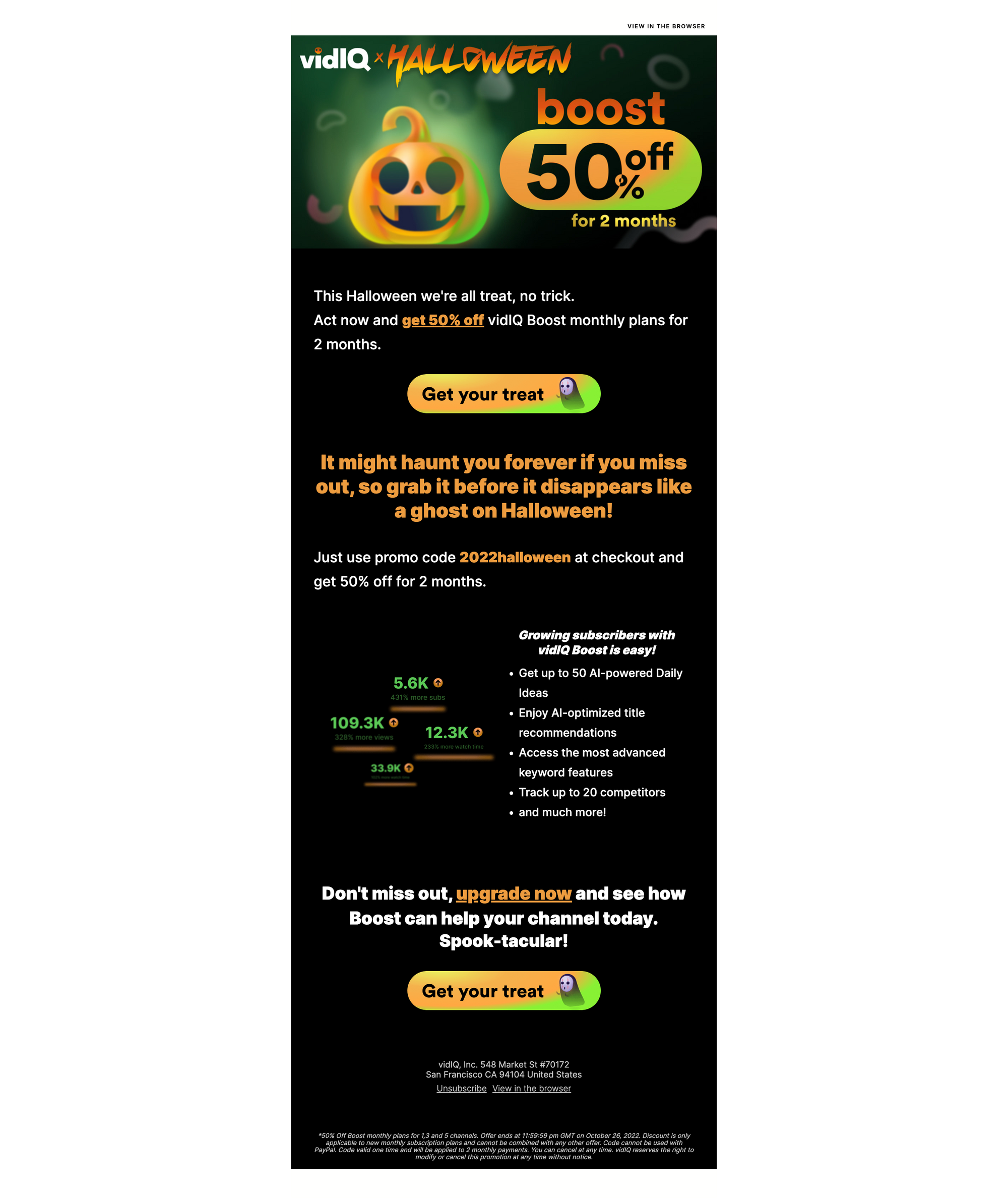 VidiQ x Halloween Boost | Swipe Folder > Swipe File Archive VidiQ x Halloween Boost | Swipe Folder > Swipe File Archive